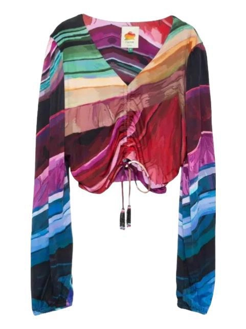 Farm Rio Ruched Blouse - Multicolor