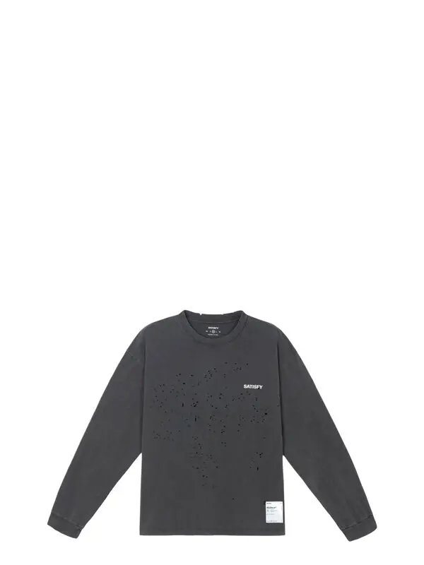 Satisfy Logo Long Sleeve T-shirt - Distressed Black