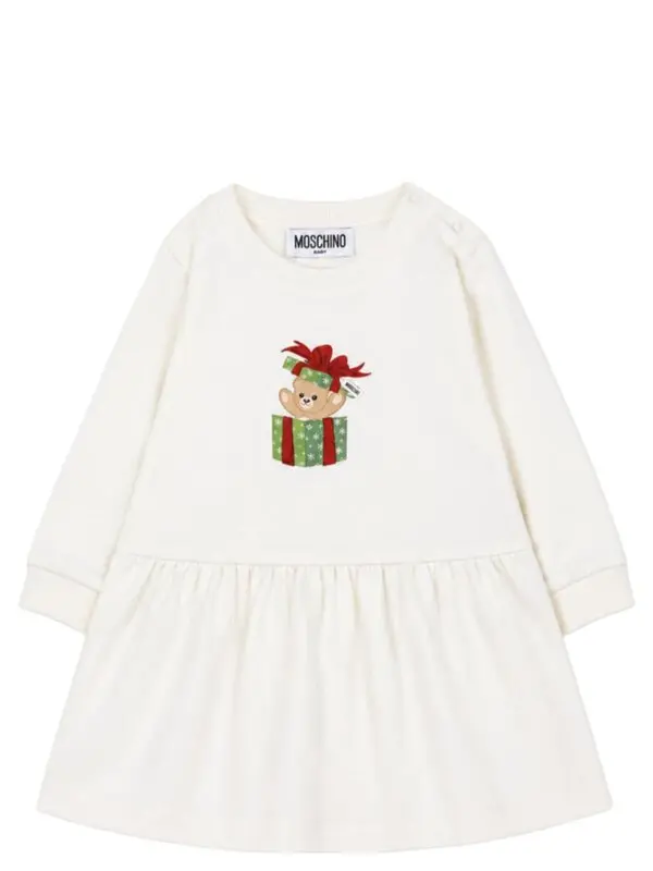 Moschino Teddy Bear-print Dress - Ivory