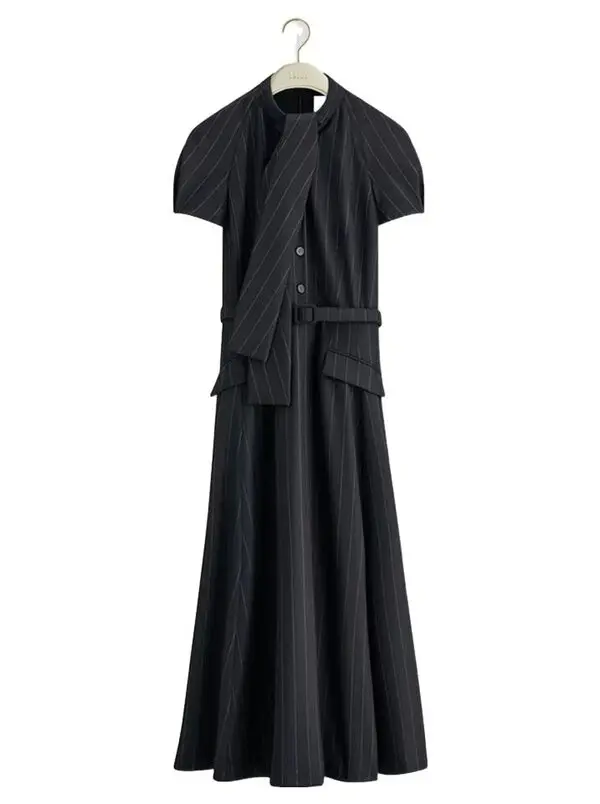 Dior Mid-length Belted Dress - Navy Blue