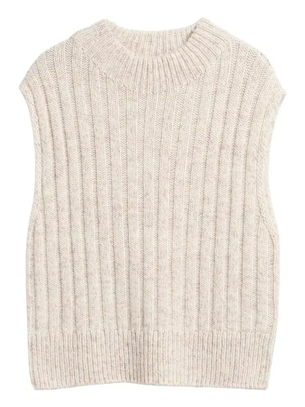 Barbour Anastasia Ribbed-knit Sleeveless Sweater - Colorful Clouds