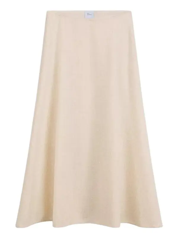 Dior Mid-length Flared Skirt - Beige