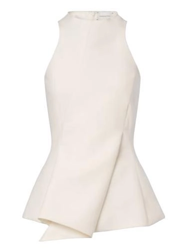 Magda Butrym Asymmetric Peplum Wool-blend Top - White