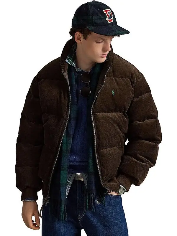 Polo Ralph Lauren The Wyoming Cotton Corduroy Down Jacket - Dark Beech