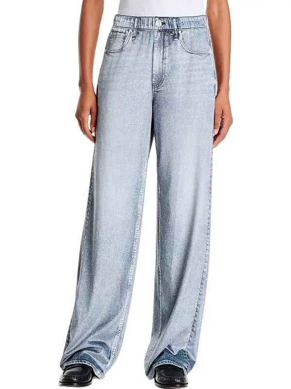 Rag & Bone Rb Miramar Velvet High Rise Wide Leg Pull On Jeans - Wingate