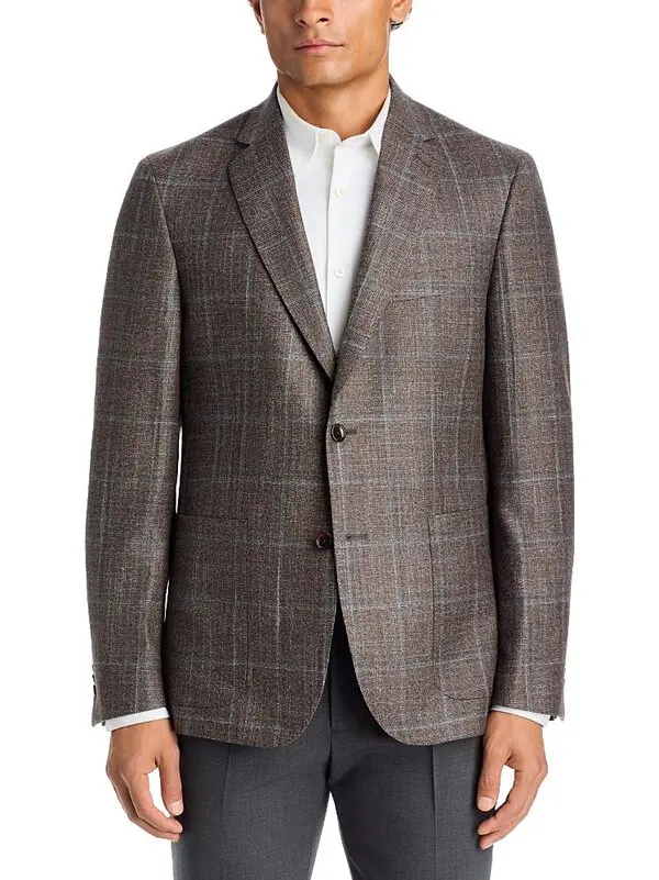 Bloomingdale'S Loro Piana Wool, Silk & Cashmere Tonal Windowpane Sport Coat Exclusive - Brown