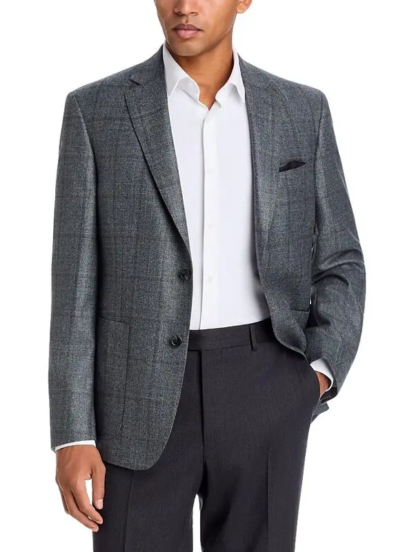 Bloomingdale'S Loro Piana Wool, Silk & Cashmere Tonal Windowpane Sport Coat Exclusive - Green