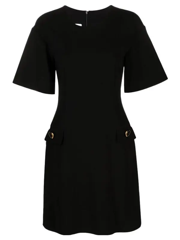 Moschino Fitted Short-sleeved Crewneck Dress - Black
