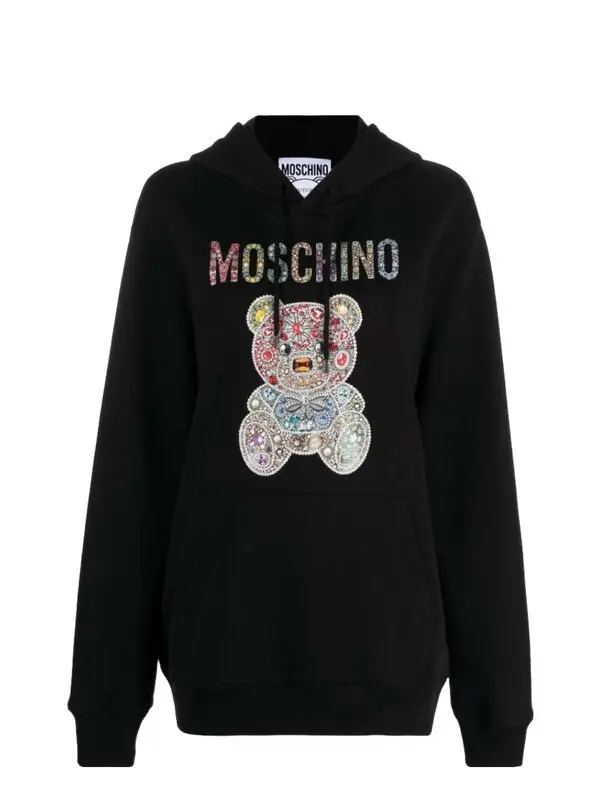 Moschino Teddy Bear-motif Cotton Hoodie - Black