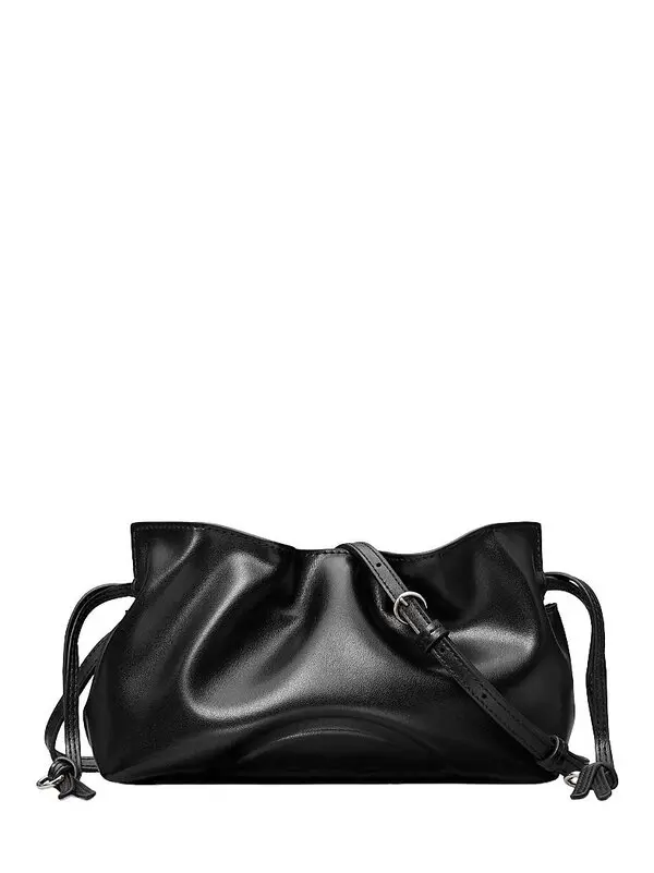 Tory Burch Ella Faux Leather Drawstring Pouch - Black