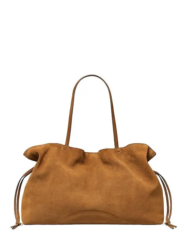 Tory Burch Ella Suede Drawstring Tote - Caramel