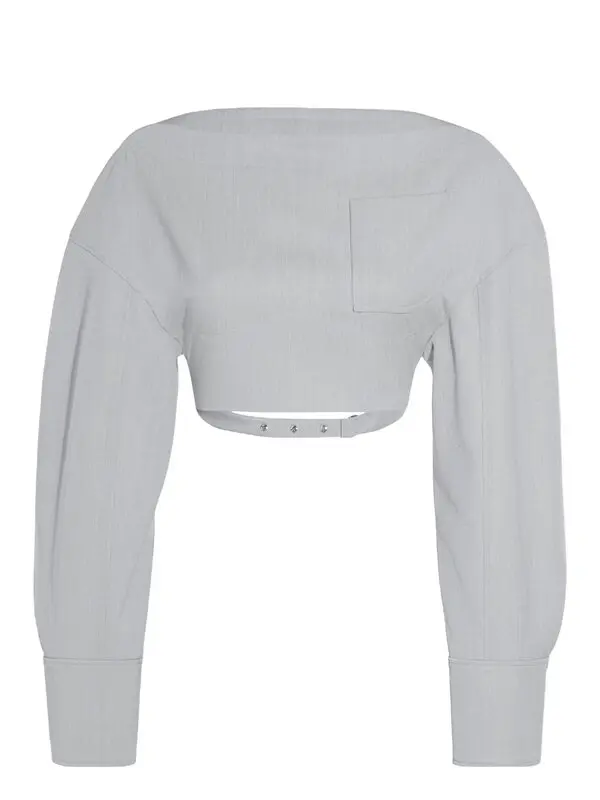 Jacquemus Cropped Long-sleeve Top - Light Gray
