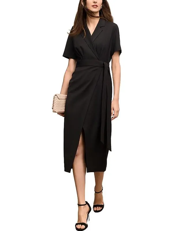 M.M.LAFLEUR M. M.lafleur Arlette Air Twill Wrap Dress - Black