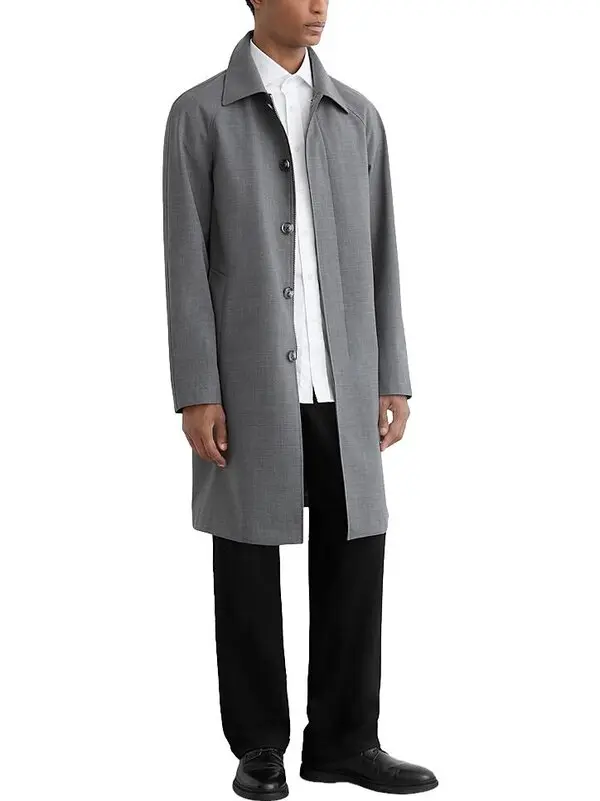 REISS Canton Raglan Sleeve Raincoat - Grey