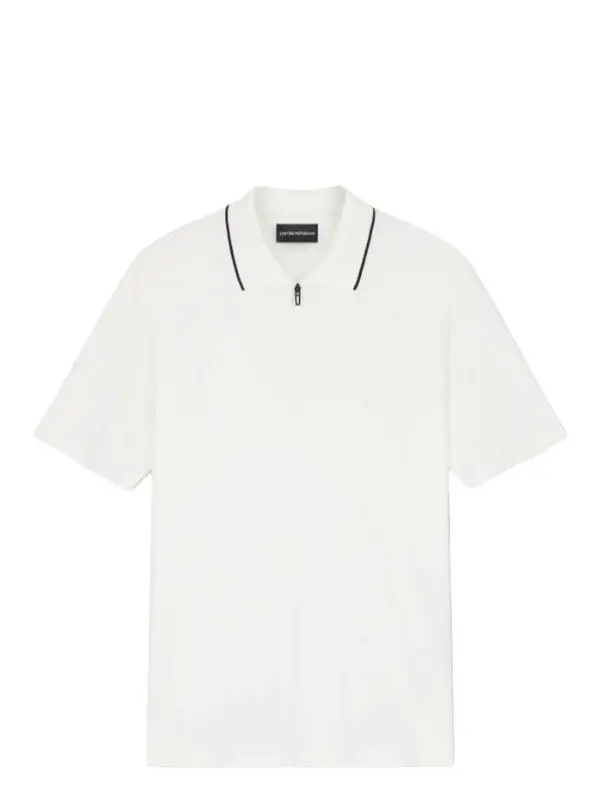 Emporio Armani Short-sleeved Collared Polo Shirt - White