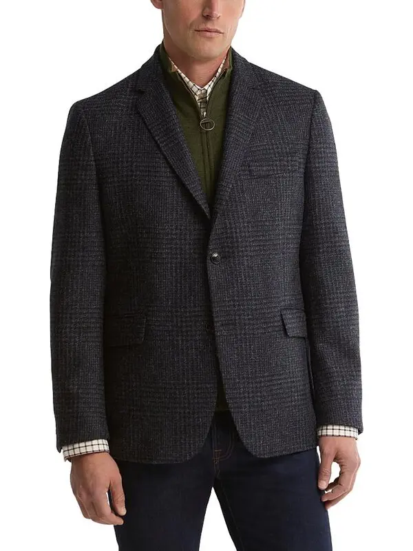 Barbour Bryson Moons Wool Tailored Fit Blazer - Navy