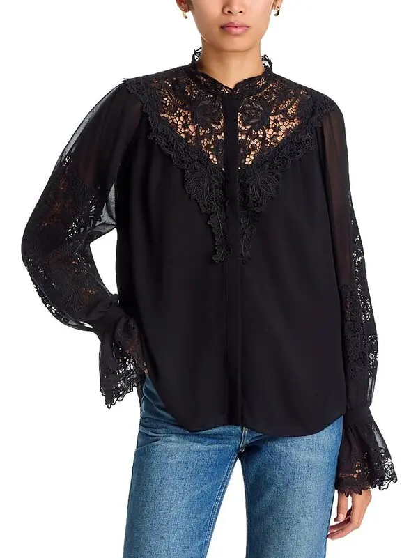 Kobi Halperin West Embroidered Blouse - Black