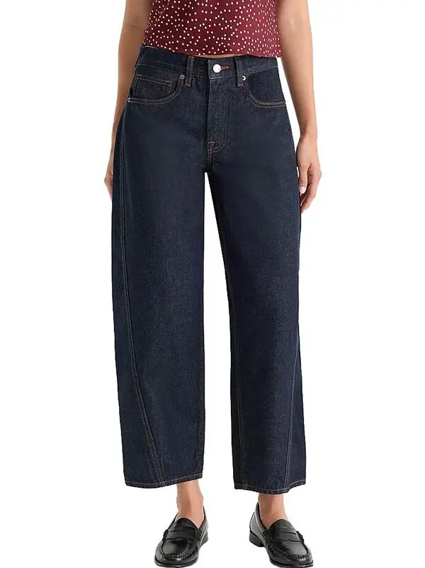 Good American Vintage High Rise Ankle Barrel Jeans In Indigo1302 - Indigo