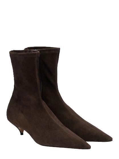 THE ROW Liisa Suede Ankle Boots - Black