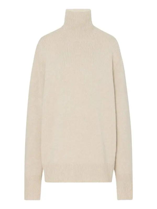 THE ROW Stepny Turtleneck Sweater - Sand Ash