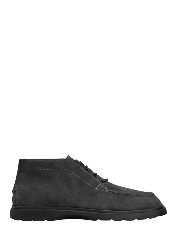 TOD'S Veal Suede Slip-on Flat Loafers - Grey
