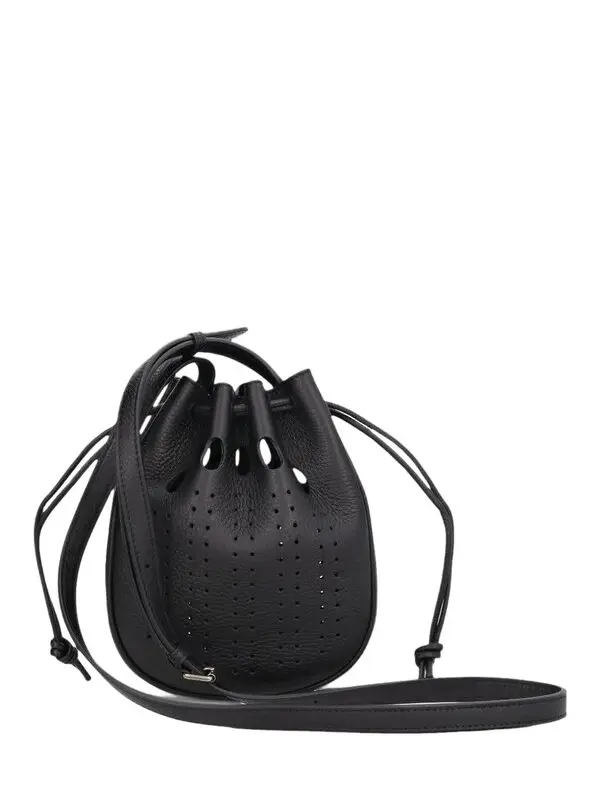 Valentino Garavani Medium Drawstring Vlogo Signature Calf Leather Crossbody Bag - Nero