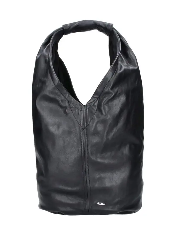 Our Legacy Leather Hobo Tote Bag - Black