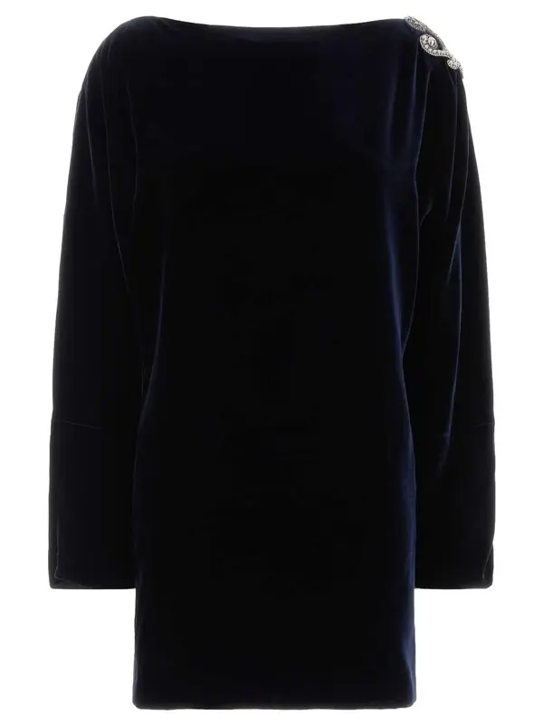 Versace Versatile Velvet Midi Dress For - Blue