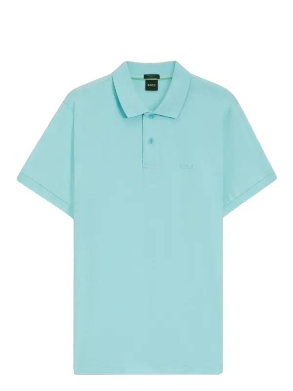 Hugo Boss Regular-fit Polo With Embroidered Logo - Light Blue