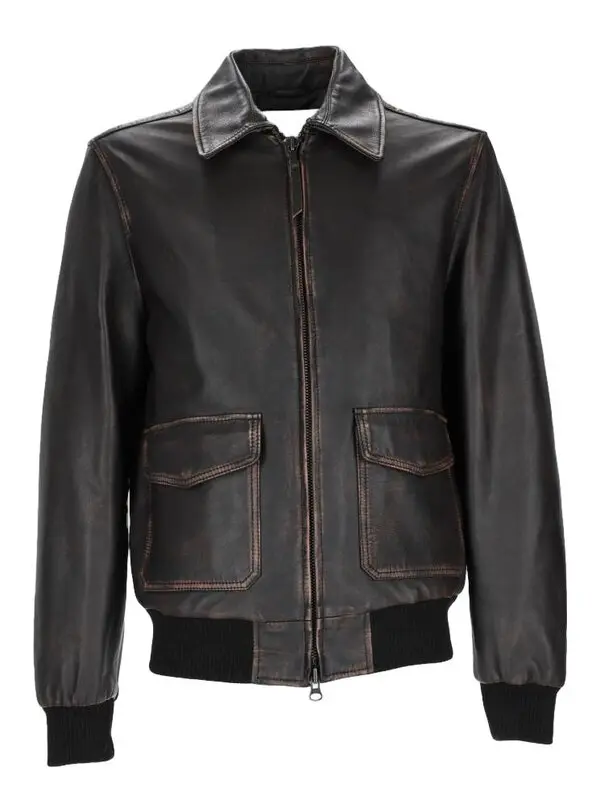 COLAMARINO Aviator Leather Jacket - Multicolour