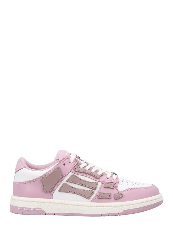 Amiri S Skel Top Low Leather Bone Sculptural Court Sneakers - Rosa