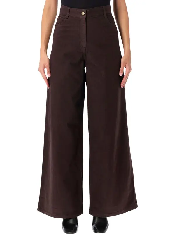 SESSUN High-waist Wide-leg Cotton Jeans - Marrone
