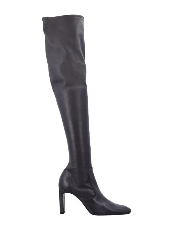 TOTEME Stretch Nappa Leather Over-the-knee Boots With Set-back Bar Heel - Bark