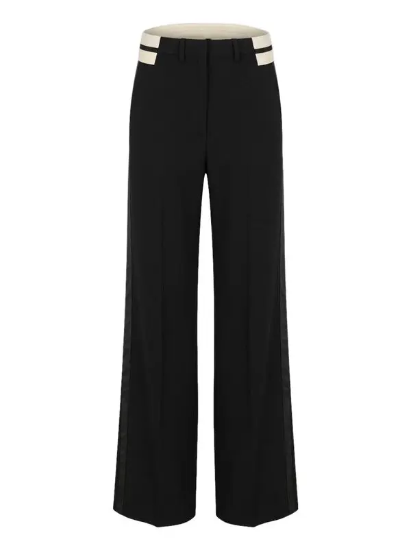 JEAN PAUL GAULTIER Tailored Wool Trousers With Exposed Waistband - Black