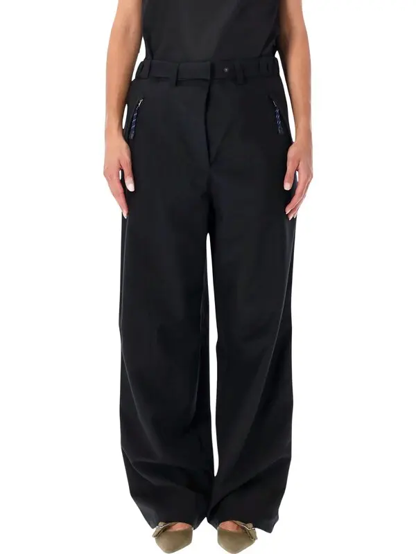 Prada Relaxed Straight Wide-leg Wool-mohair Tailored Pants - Nero