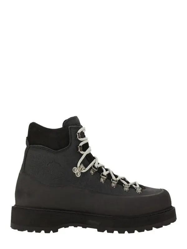 Diemme Rugged Leather Ankle Boots - Black