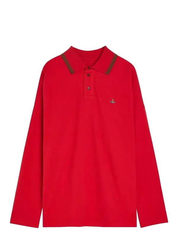 VIVIENNE WESTWOOD Oversized Long-sleeve Polo Shirt - Red