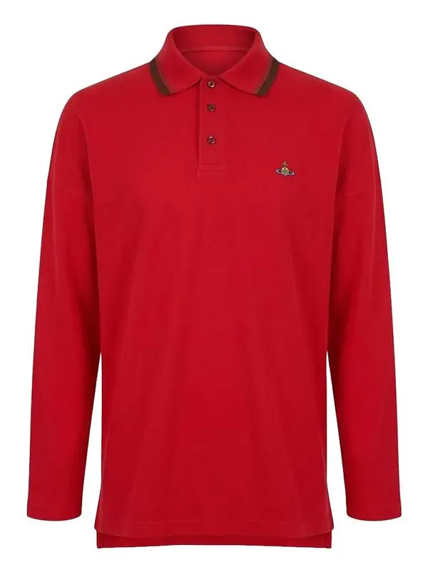 VIVIENNE WESTWOOD Oversized Long-sleeve Polo Shirt - Red