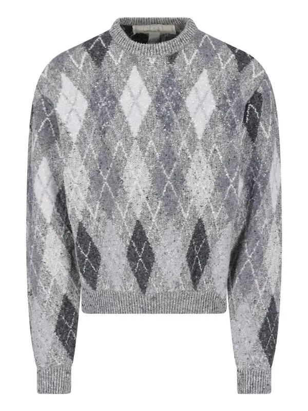 ERL Argyle Knit Sweater - Grey