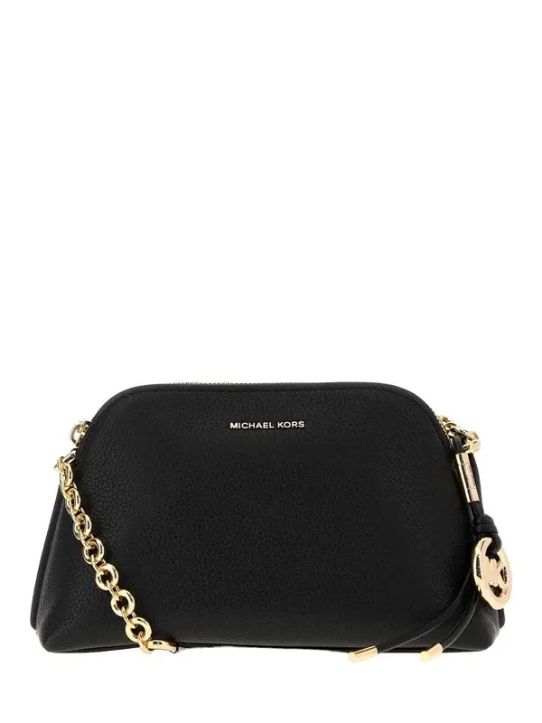 Michael Kors Small Dome Chain Crossbody Bag In 100% Cow Leather - Black