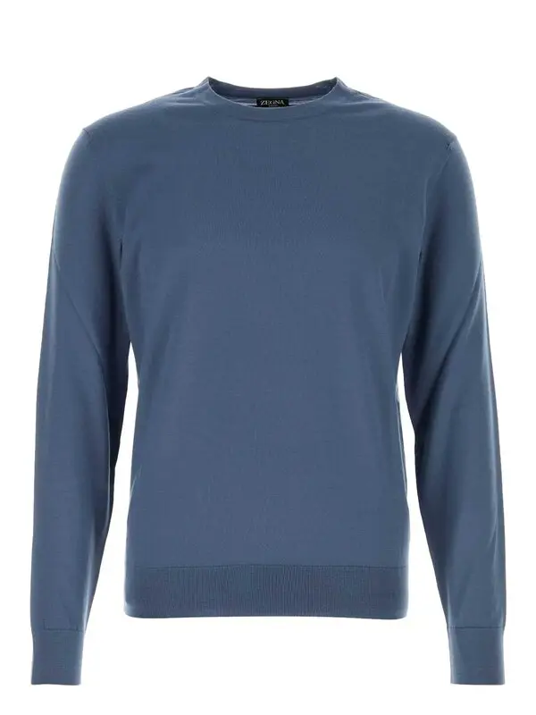 Zegna 100% Wool Knit Sweater For - Light Blue