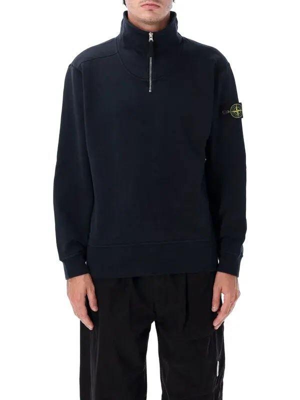 Stone Island Half-zip Mock Neck Sweatshirt - Blu