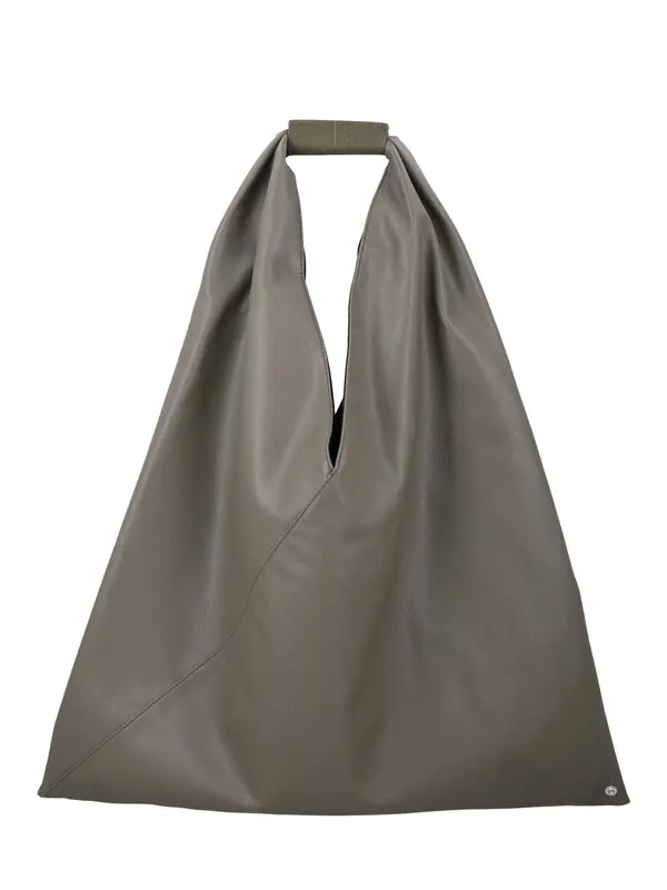 MAISON MARGIELA Japanese Origami-style Leather-effect Mini Handbag With Snap-adjustable Shape - Verde
