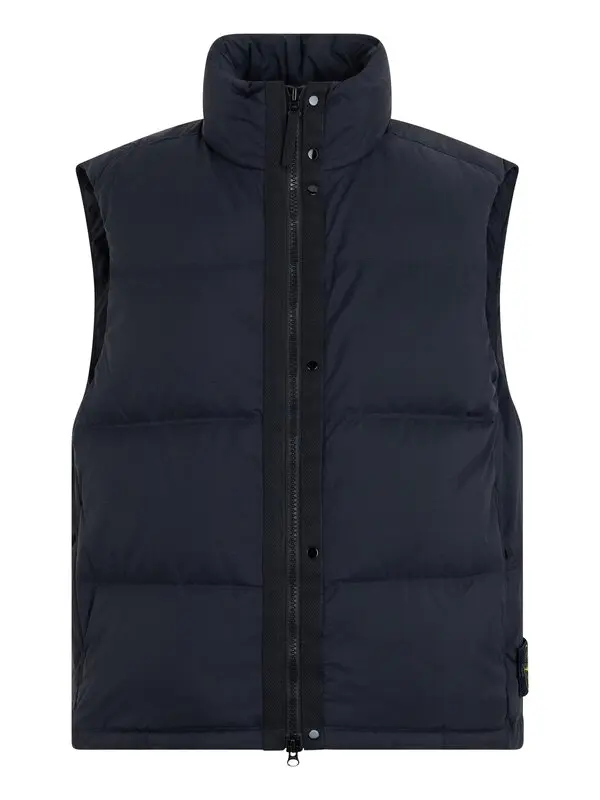 Stone Island Padded Mini Vest With High Collar - Blue