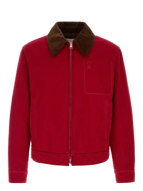 AMI Paris Denim Jacket - Red