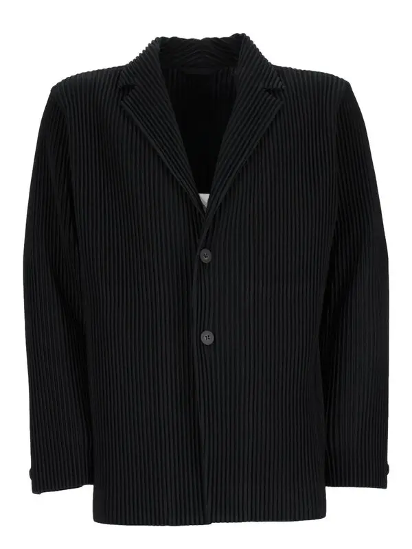 Issey Miyake Pleated Polyester Jacket - Black