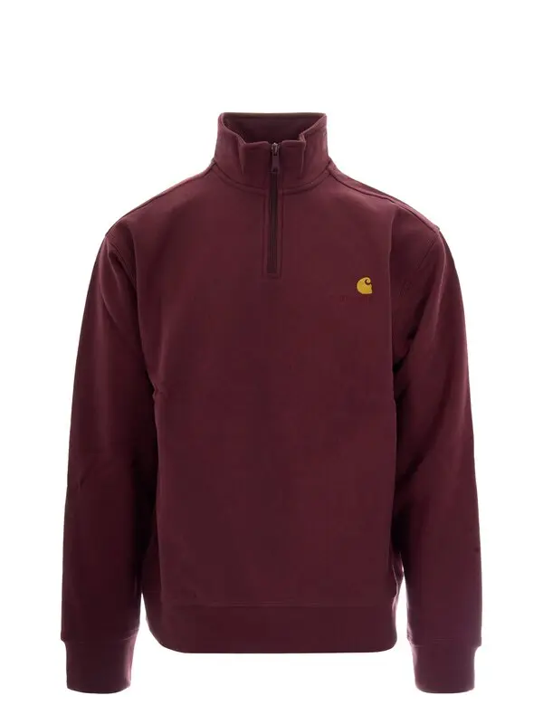 Carhartt Work In Progress Quarter-zip Mock Neck Sweatshirt - Amarone