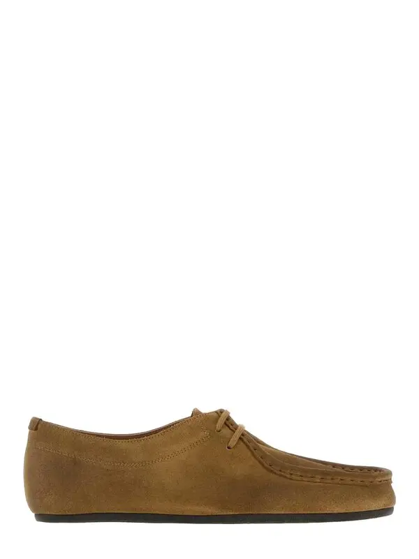 JIL SANDER Lace-up Suede Shoes In Rich Calf Suede - Camel