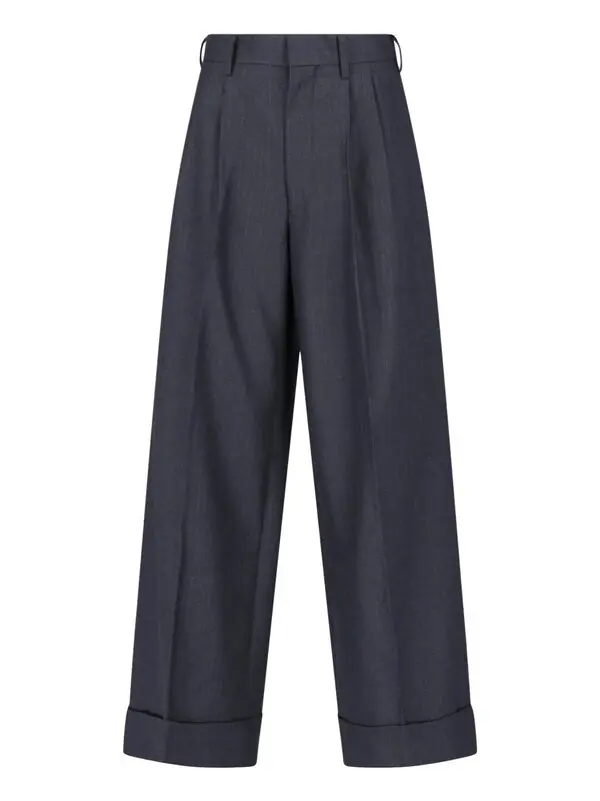 Junya Watanabe Pleated Wide-leg Trousers - Grey