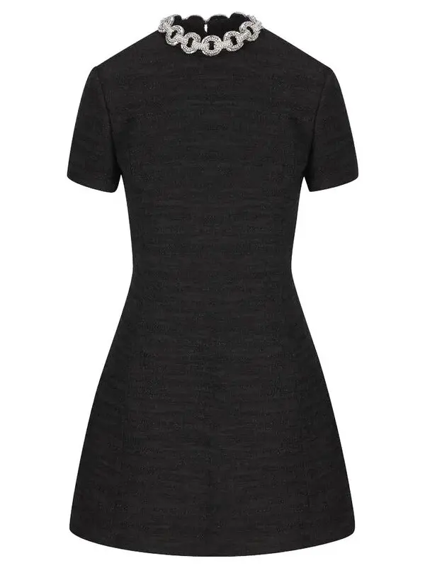 Valentino Garavani Embroidered Mini Dress - Nero/silver